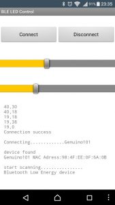 Genuino101のBLE無線通信でスマホからLED明るさ制御（Arduino/Genuino101） – imo Lab.